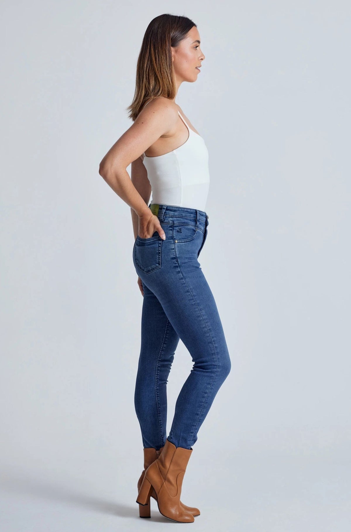 Azure Nina High Waisted Skinny Jeans - GOTS Certified Organic Cotton a
